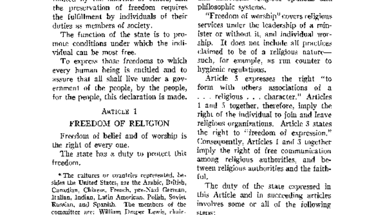 The Statement of Essential Human Rights (1944) - Geschichte Menschenrechte